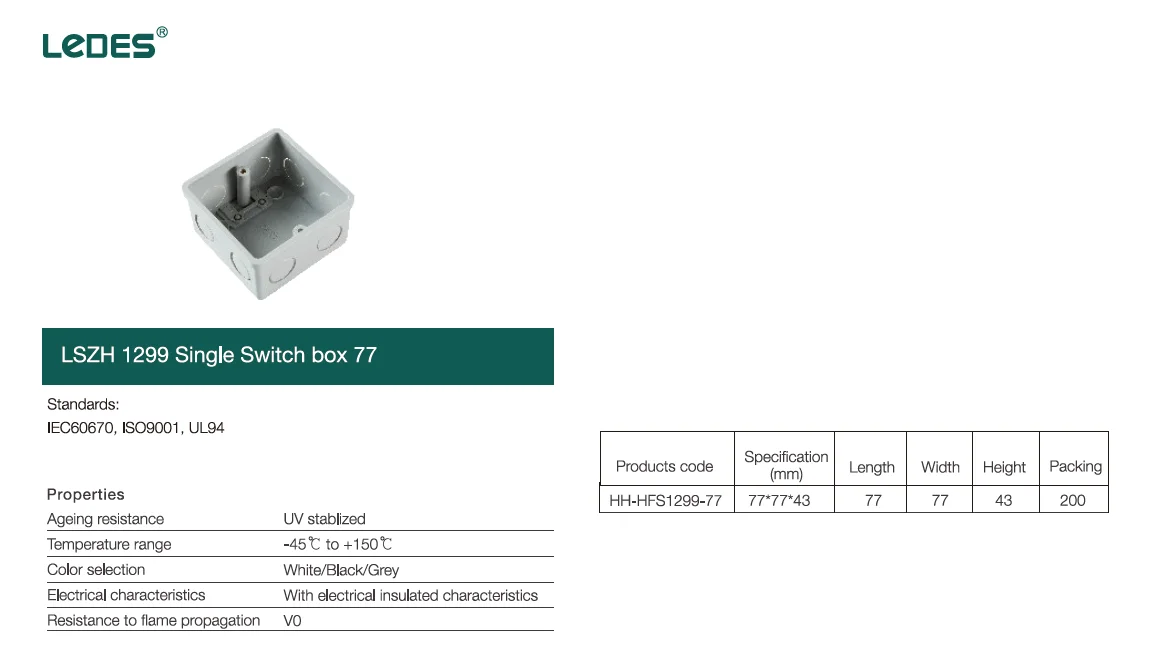 LSZH Plastic Electrical Box Single Gang Switch Box Outlet Box| Alibaba.com
