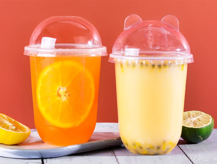 U Shaped Cup with Lid 16oz - Perfect for Boba Tea & Juice