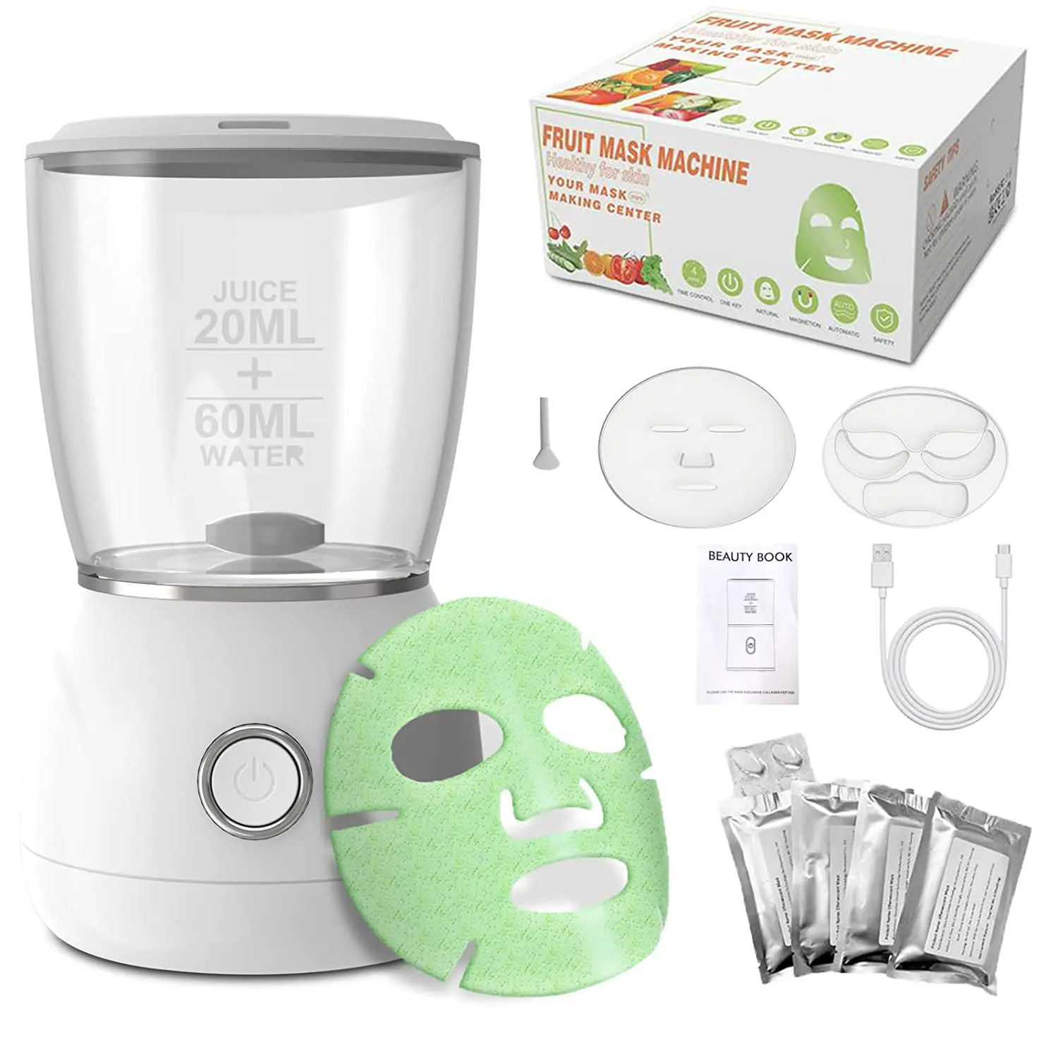 Collagen Fruit Vegetable Spa Facial Face Mask Maker Mini Magic ...