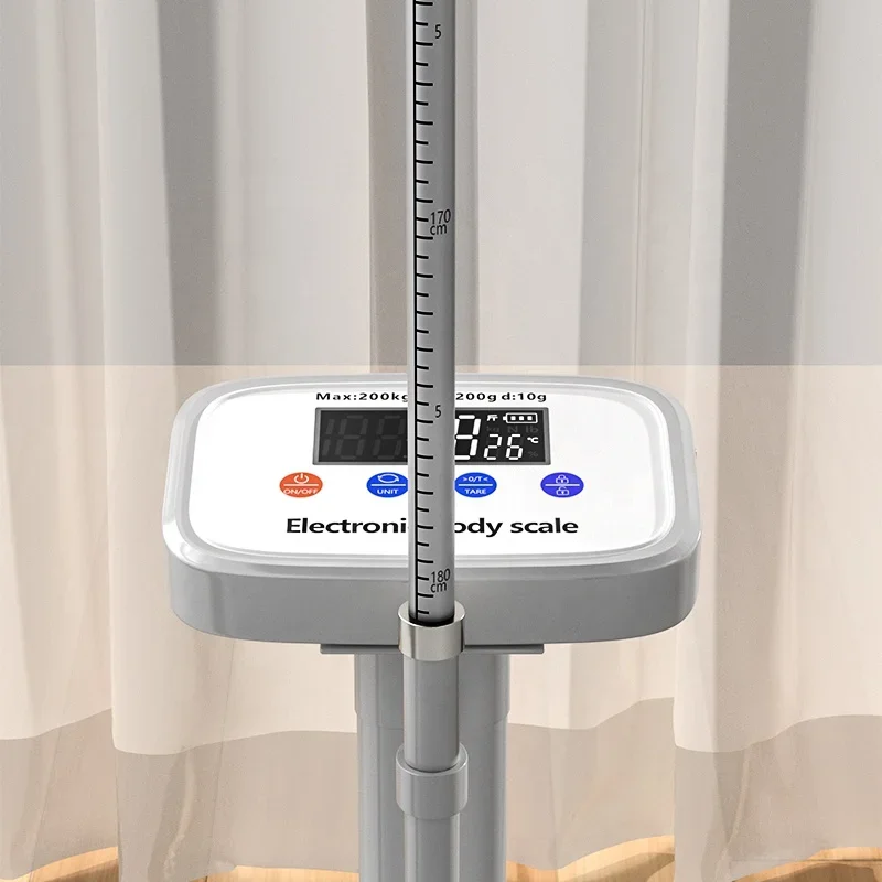 200KG Digital Body and Height Measure Weight Scale Hospital Medical ...