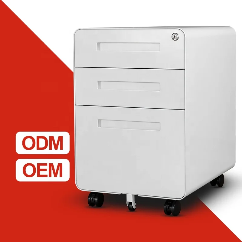 Mobile Storage Metal Curved Steel Pedestal Filing Office Movable ...