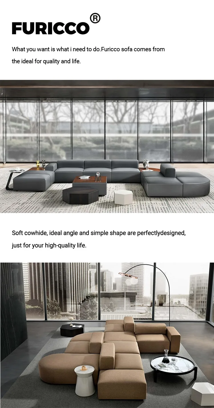 Furicco Office and Hotel Lounge Sofa - Modern Style Leather