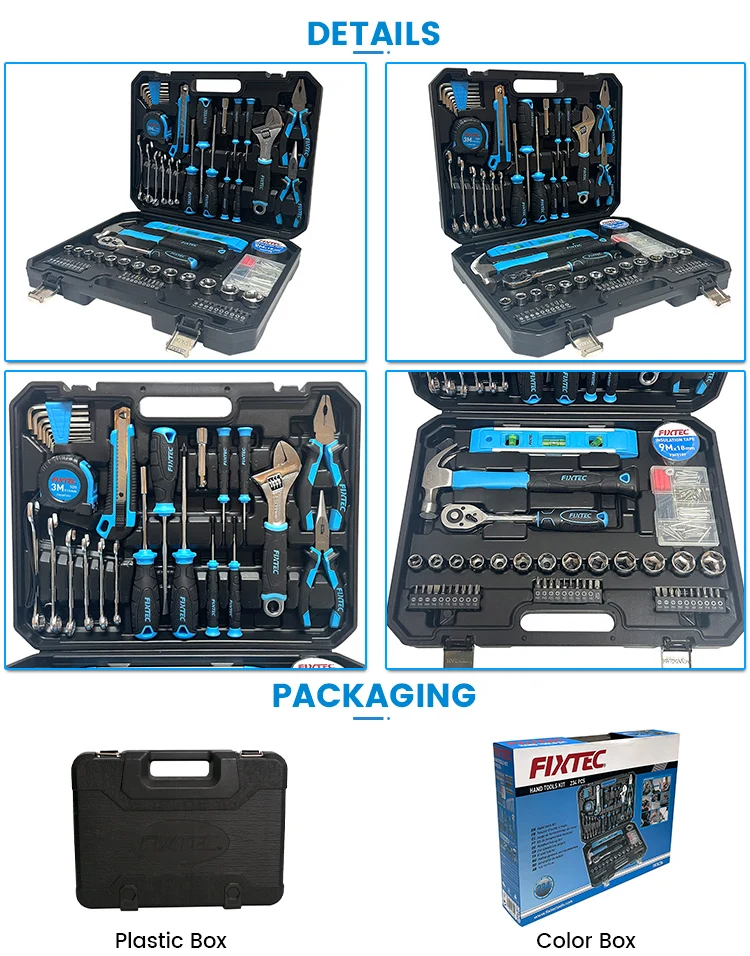 FIXTEC 234PCS Car Repair Tool Kit - Heavy Duty & Versatile