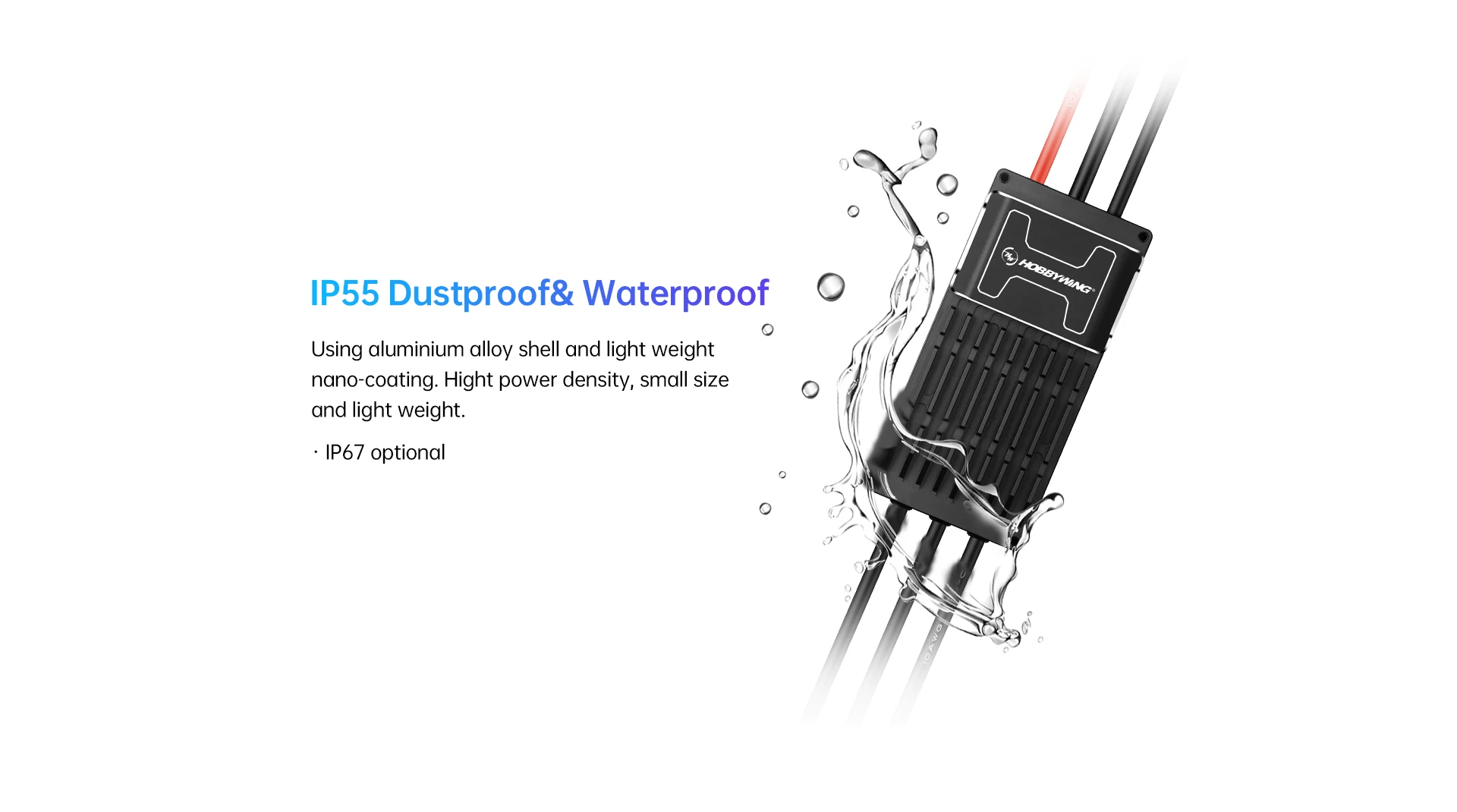 Hobbywing H200a Brushless Electronic Speed Controller, Ip55 Waterproof, Oem