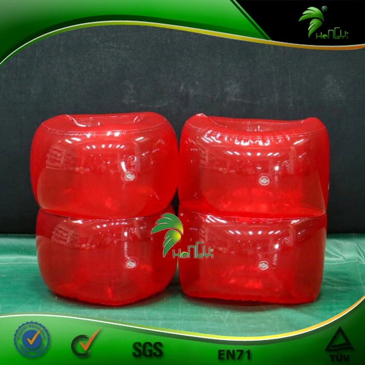 PVC Clear Red Inflatable Wearable Pooltoy for Swimming