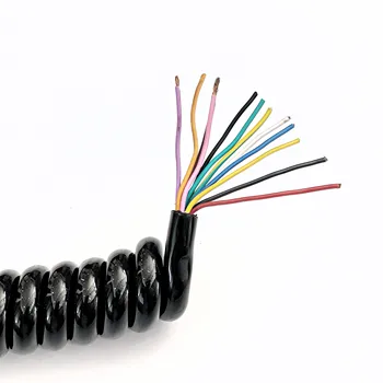 Hot Selling Tpu Black Spring Wire 12-core 1.5mm2 Spiral Cable - Buy ...