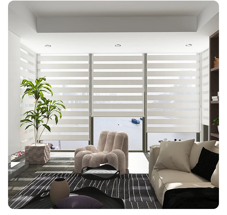 Custom Made Electric Motorized Motor Alexa Roller Zebra Blinds Blackout ...