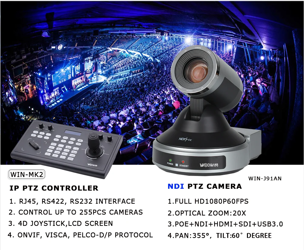 Professional Live Streaming Camera Controller Joystick 20x Ptz Ndi ...