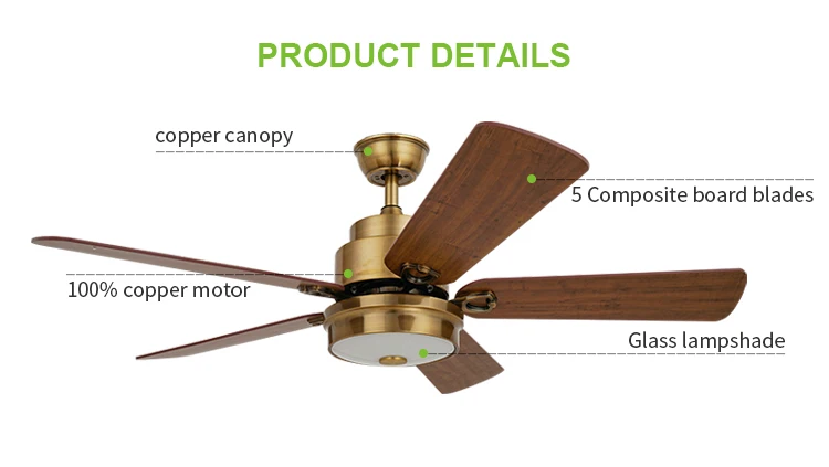 Hot New Product 52" Wood Grain Ac/dc Ceiling Fan Wholesale Ceiling Fan ...