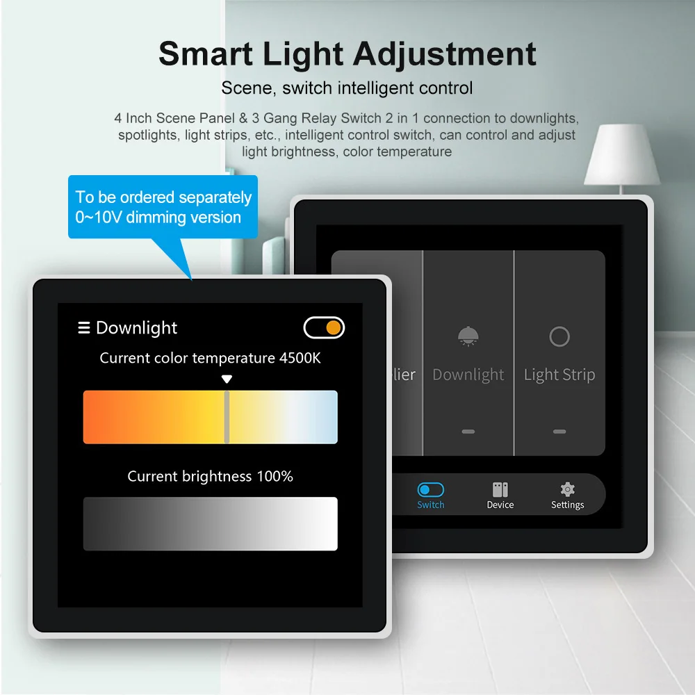 2024 Smart Lighting Control Touch Panel,With Tuya Zigbee 4 Inch In-wall Smart Home Touch Screen ...