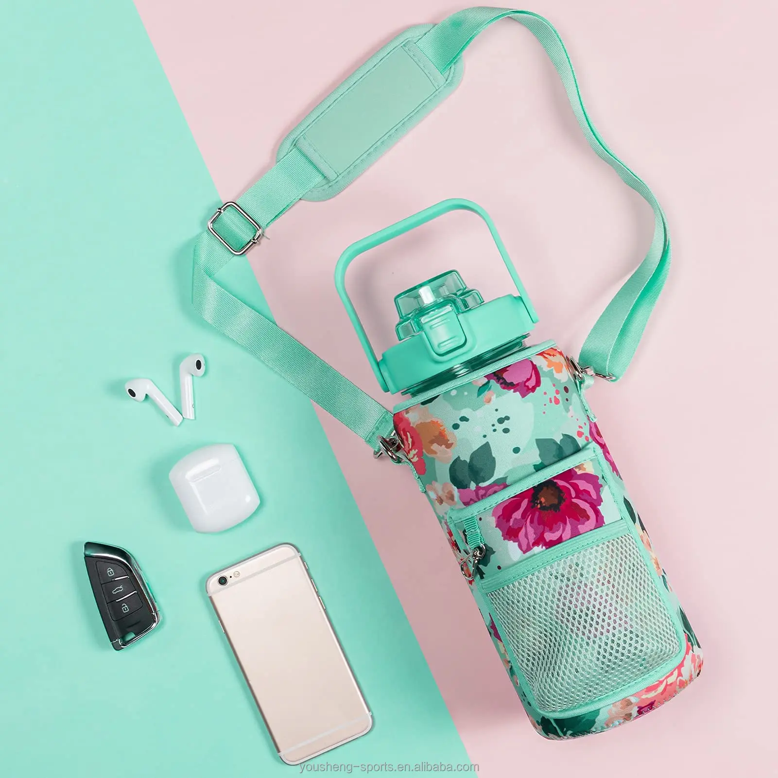 Insulated 64 Oz Neoprene Bottle Cover - Perfect for Parties