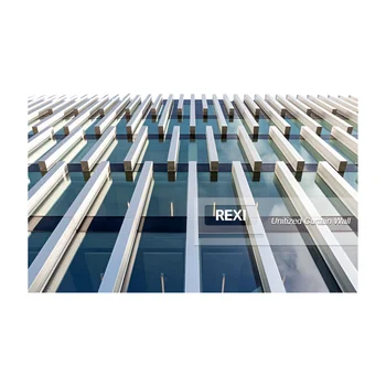 Glass Curtain Wall Module Modern Skyscraper Frameless Aluminium ...