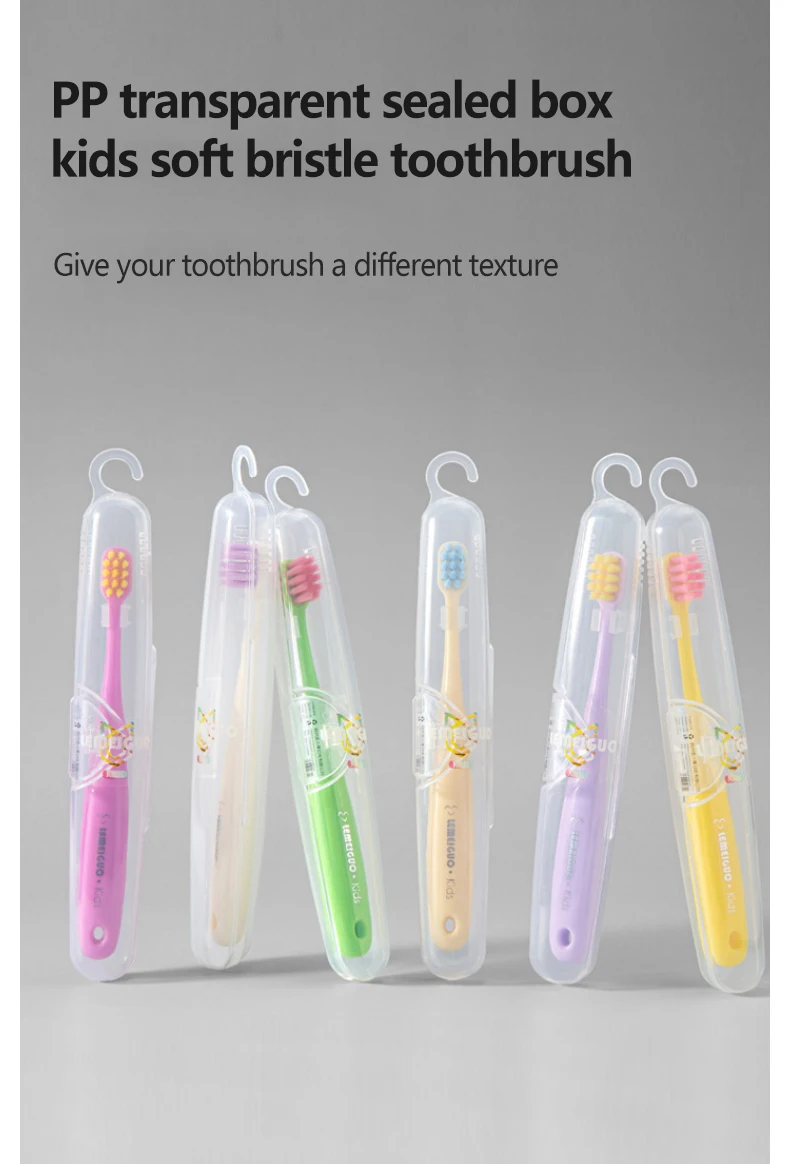 Cute Design Toothbrushes with Logo for Children 6 Pcs Plastic Box ...