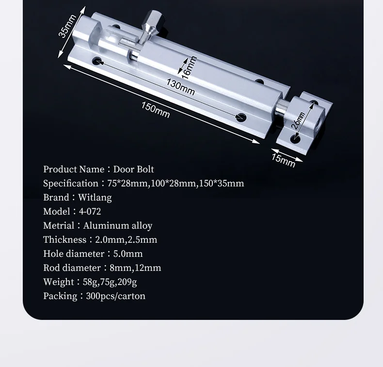Sliding Hasp Latch Clasp Gate Lock Latches Aluminum Alloy Door Bolt ...