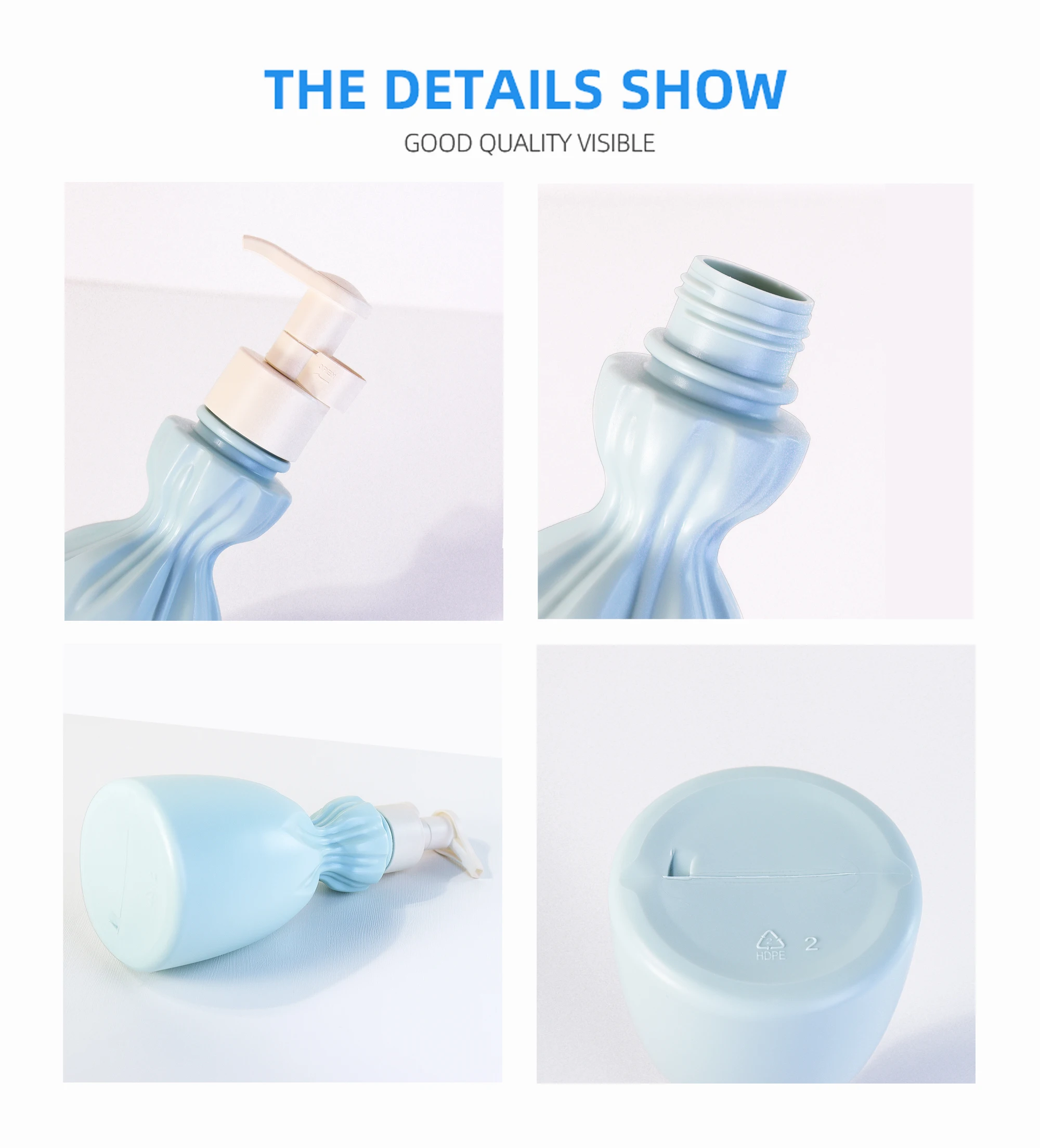 YUERUI Patent Fairy Dress Design Bottle 300ml HDPE Body Lotion Pump Bottle