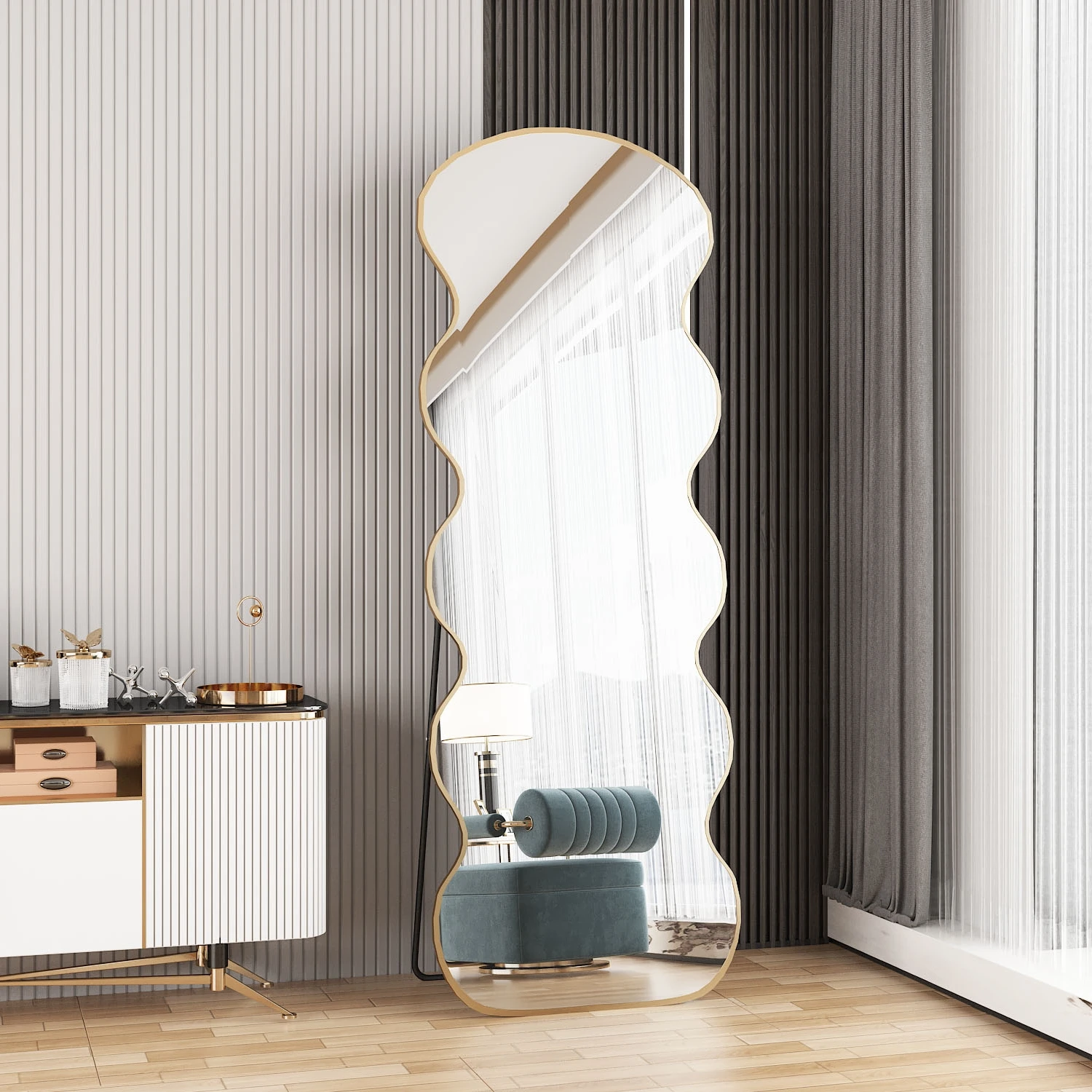 Wholesale Hollywood Large Frameless Unbreakable Irregular Full Length ...