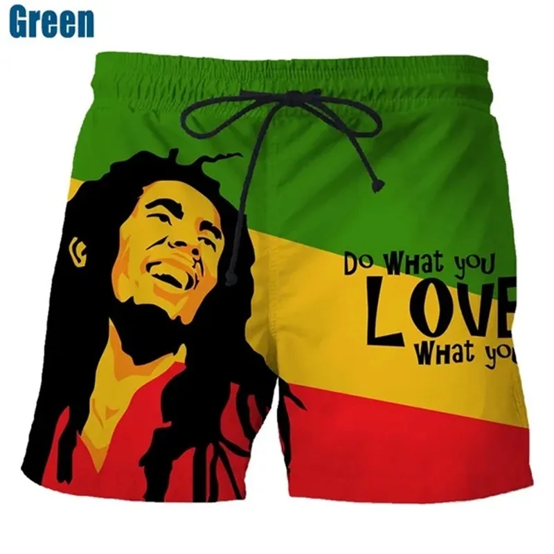 Shop Our Rock Singer Bob Marley Reggae Rasta Pattern Board Shorts
