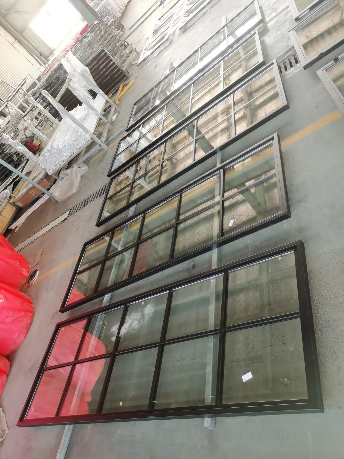 Galvanized Steel Frame Fixed Swing Exterior Black Steel Glass Doors ...