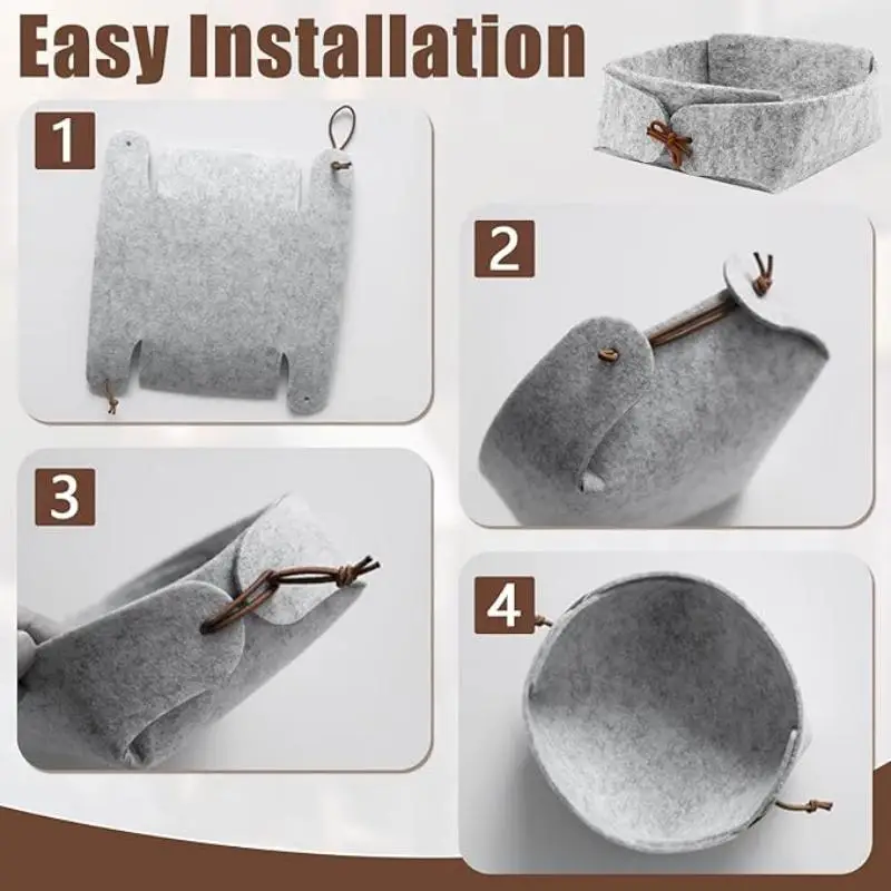 Wholesale Small Foldable Office Home Felt Muti Purpose Storage Baskets ...