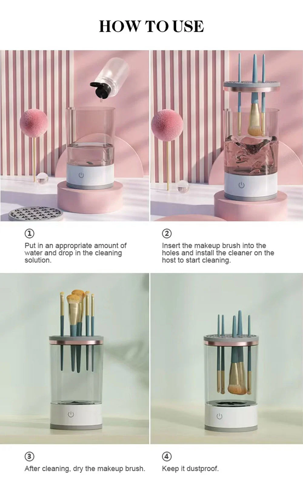 Automatic Makeup Brushes Cleaner Machine - Portable & Convenient