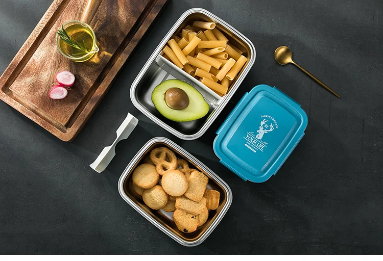 SUS 304 Stainless Steel Lunch Box with PP Lid School Lunch Box Food ...