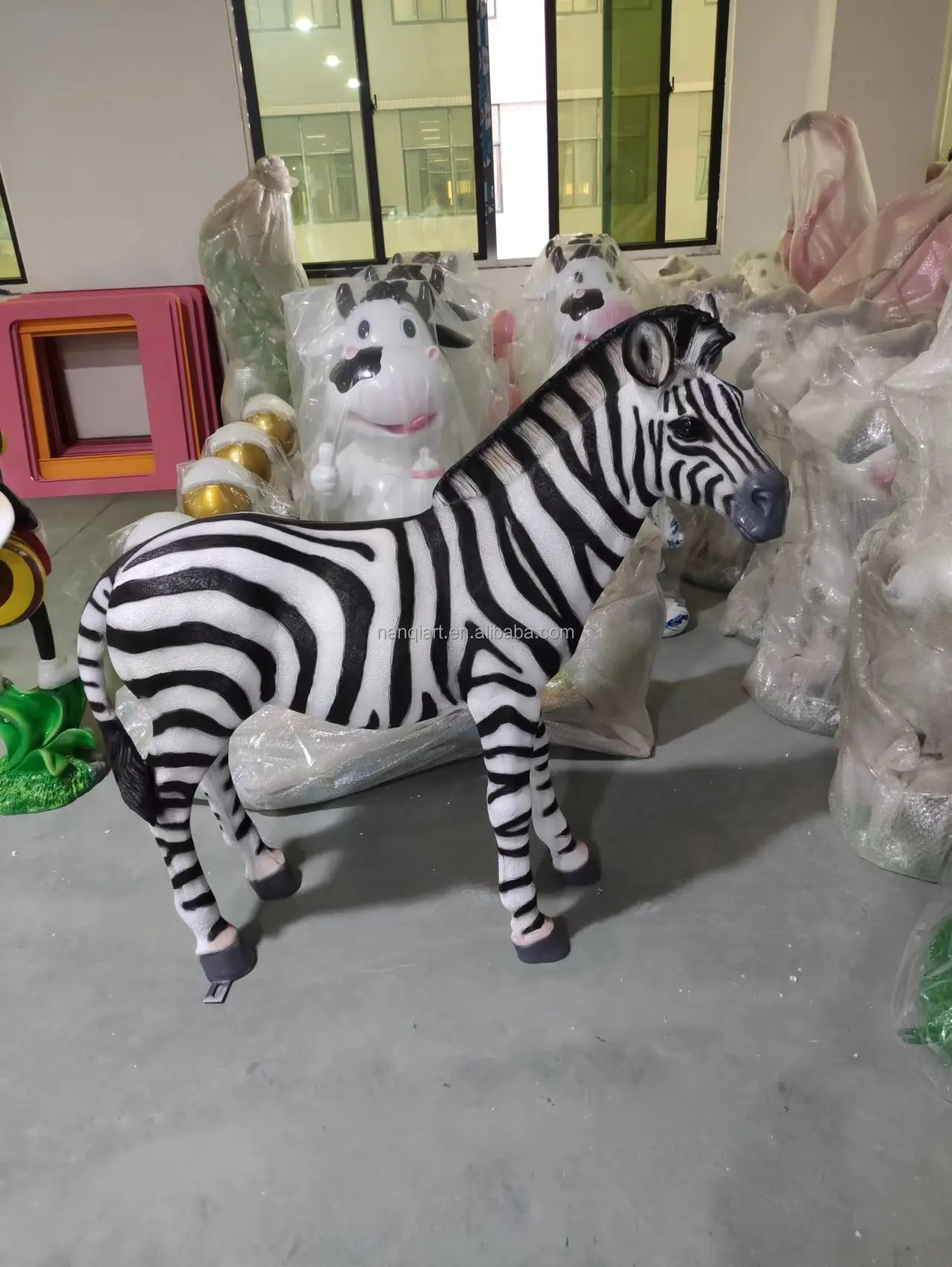 Life Size Fiberglass Zebra Statue - Perfect for Party Decor
