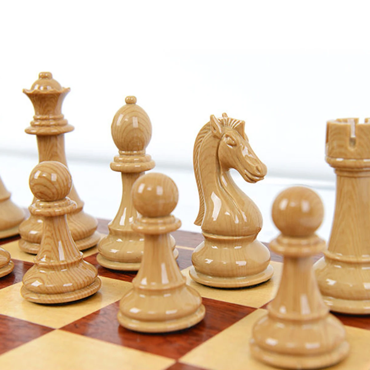 Luxury Travel Chess Set - Classic Metal Pieces & Wood Board