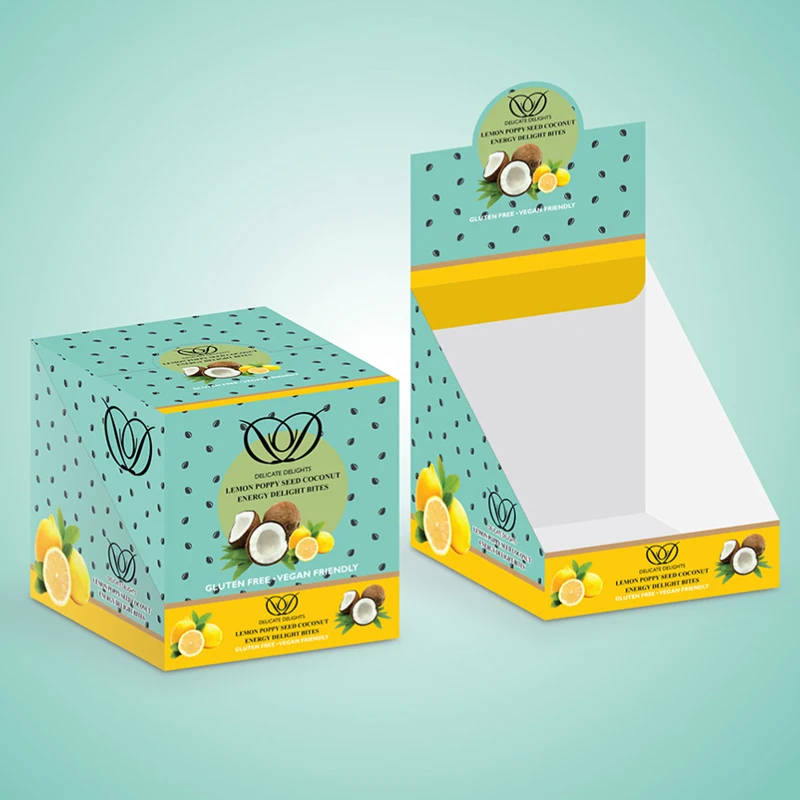 Custom Retail Promotional Counter Box Cardboard Paper Display Snak ...