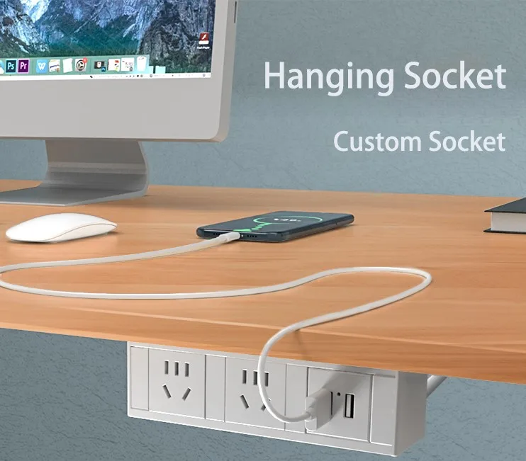 Under Desk Power Sockets Outlet with USB Ports - UK Plug Sockets for ...