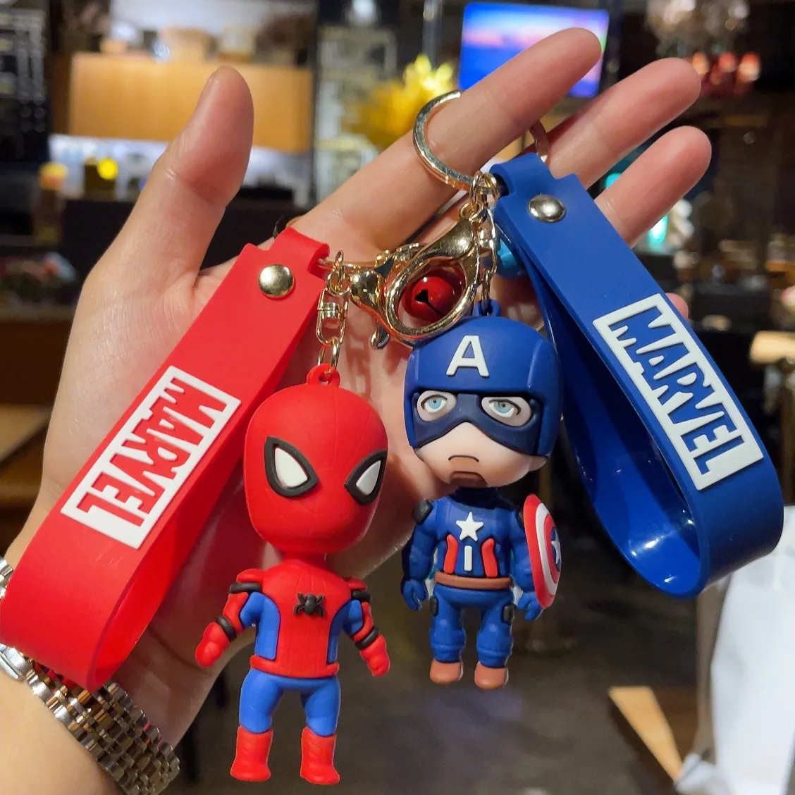Marvel Avengers Shield Captain Alliance Cartoon Iron Man Keychain ...