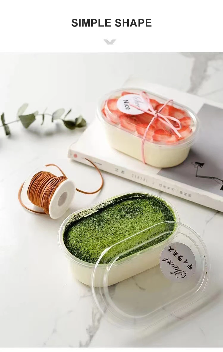 Disposable Clear PET Plastic Packaging for Yogurt Mousse Cake