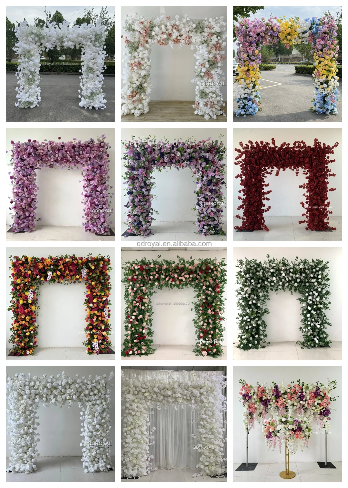 Wholesale Artificial Flower Arch Wedding Backdrop Stand Horn Arch for ...