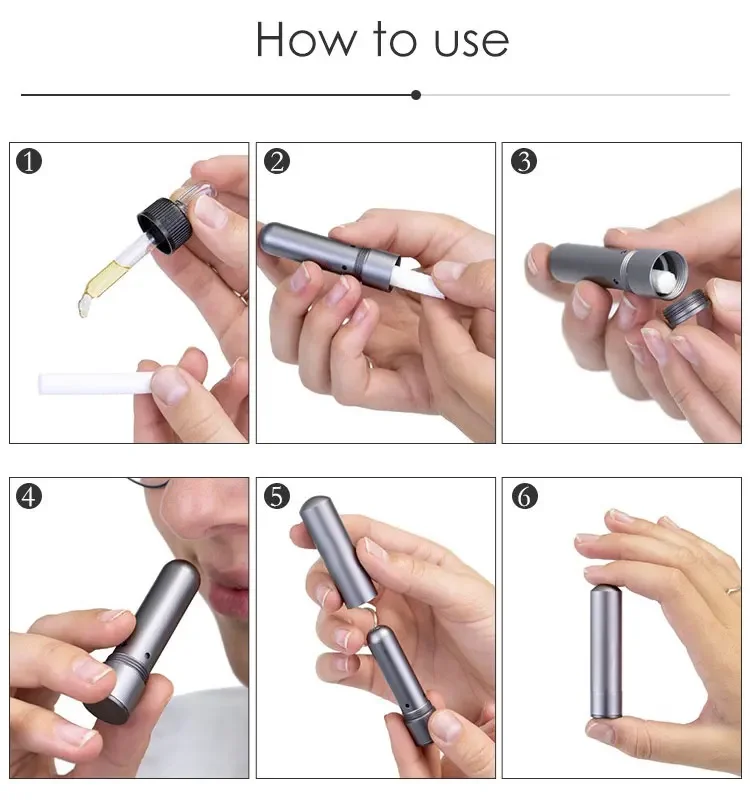 Metal Inhaler Refillable Aluminum Blank Nasal Inhalers DIY
