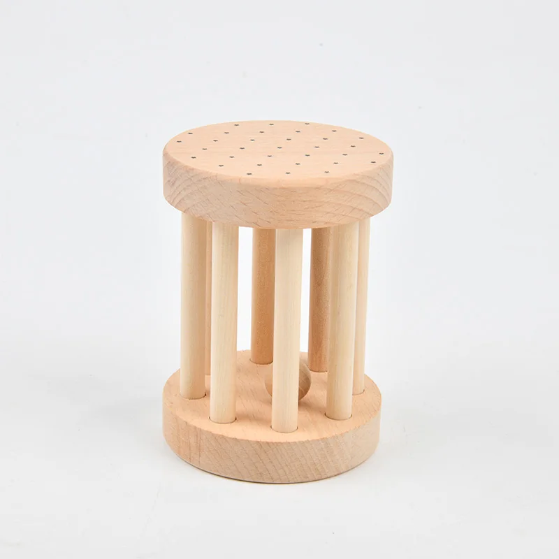 wooden Educational baby training Cylinder Wooden Baby Rattle toys ...