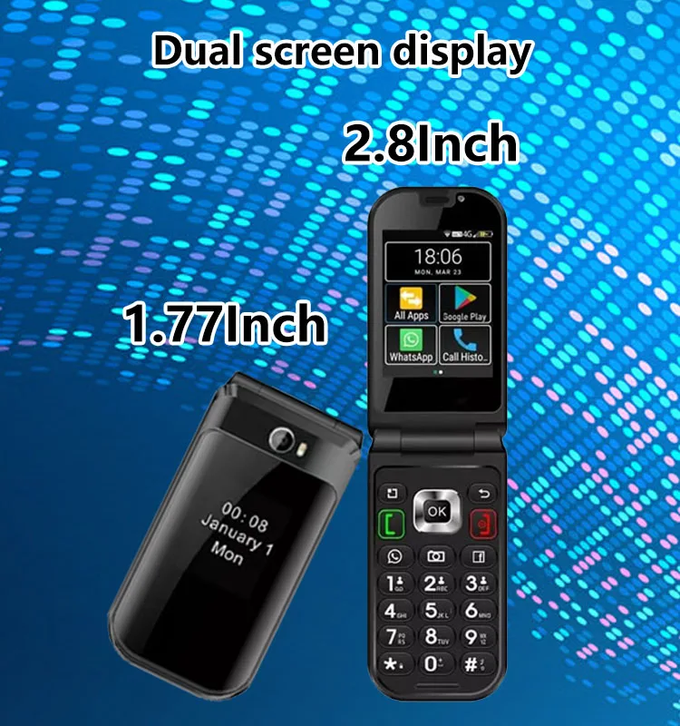 TIQ MINI Q3 Flip Phone - Dual Screen 4G Android Smart Phone with 2.8 ...