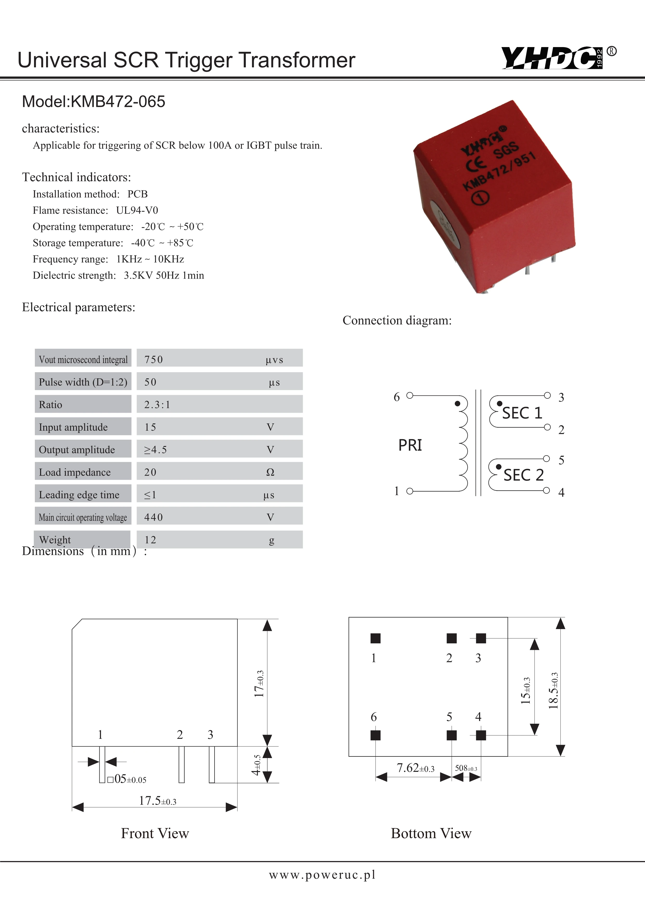High Frequency Trigger Transformer - C431PN1 Transmador