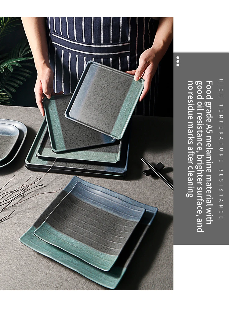 Stock Dinnerware Matte Black Wholesale Restaurant Melamine Food Serving ...