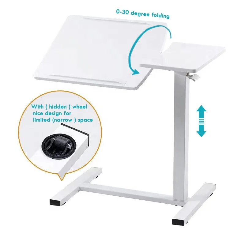 Hydraulic Hospital Height Adjustable Work Lift Desk Mobile Stand Up ...