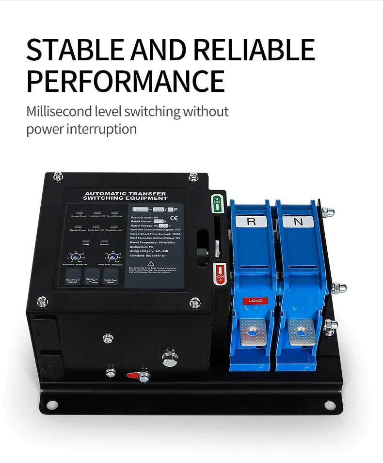 125Amp Transfer Switch Motorized Changeover Switch Automatic Transfer ...