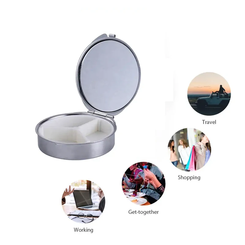 Round Sublimation Decorative Metal Pill Box - Durable & Stylish