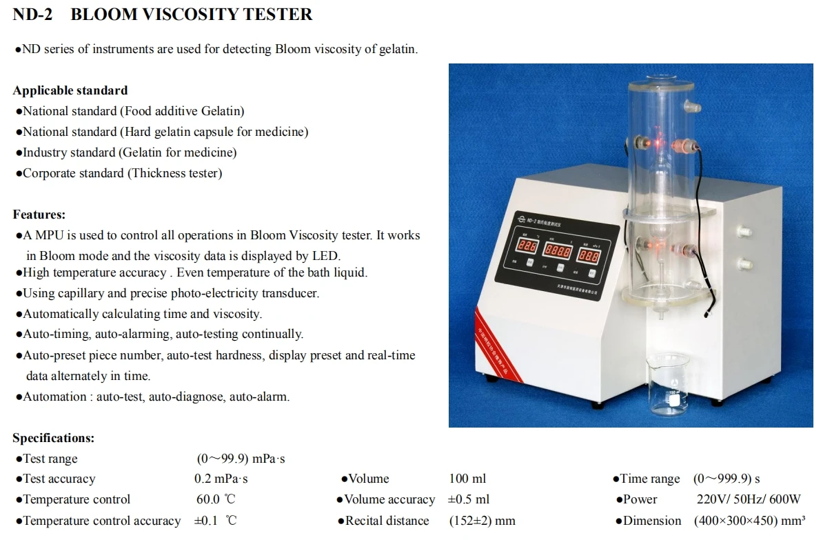 Digital Lab Tablet Edible Industrial Medicinal Gelatin Bloom Viscometer ...