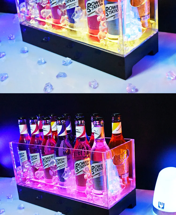 Plastic Luminous Cooler Wine Beer Champagne LED Ice Bucket