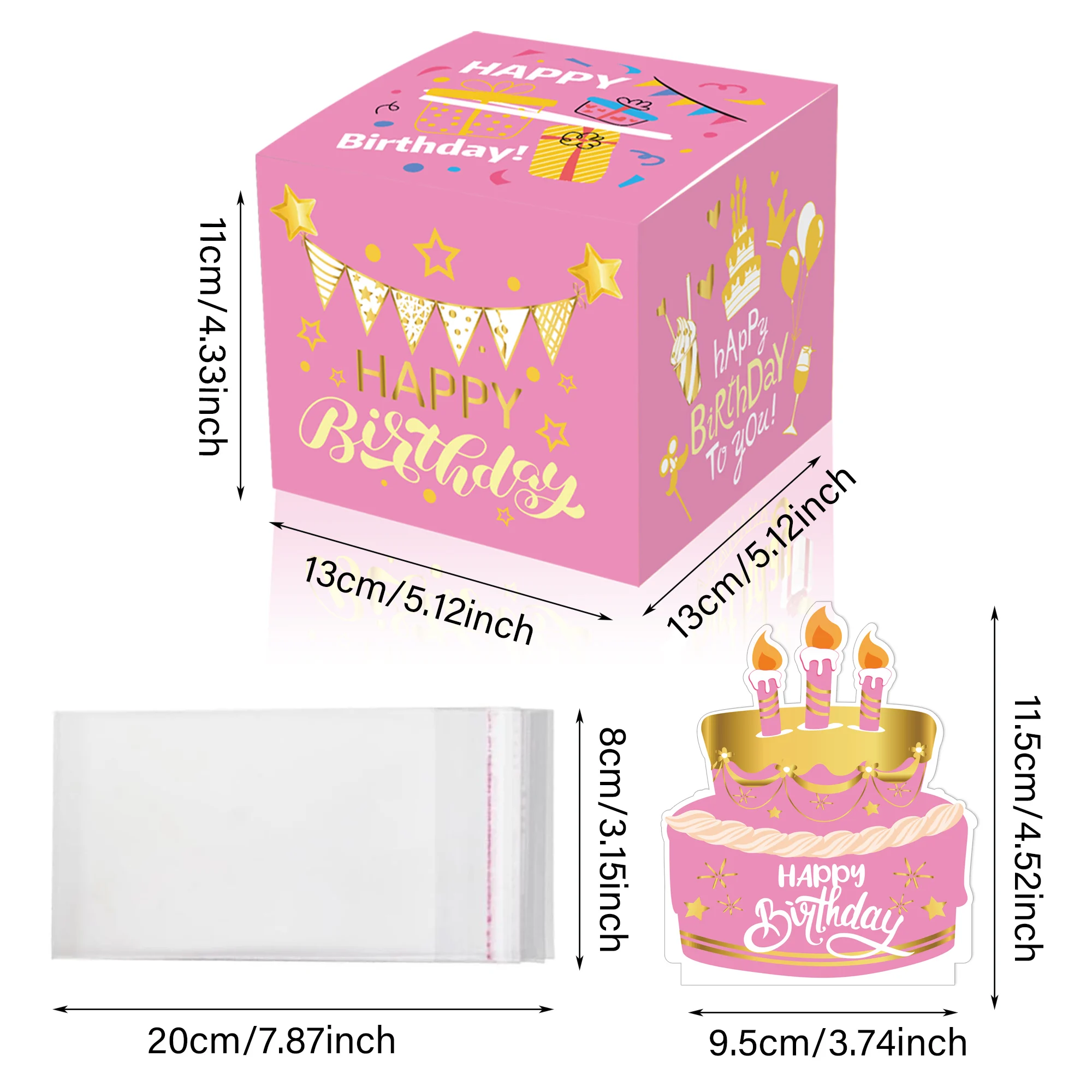Huancai Happy Birthday Money Box With Pull Out Card Bags Cash Holder ...