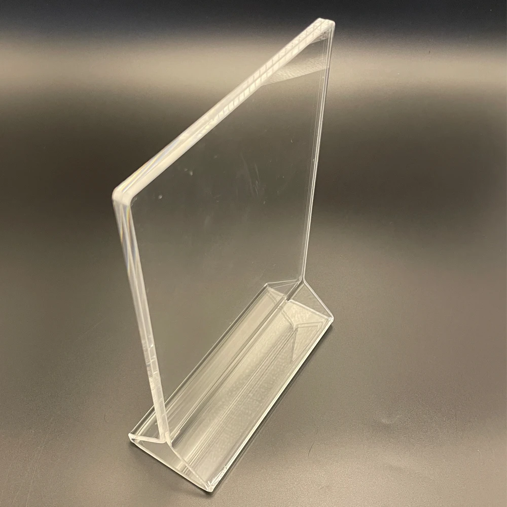 Custom T-Shape Clear Acrylic Perspex Sign Holder Display Stands ...