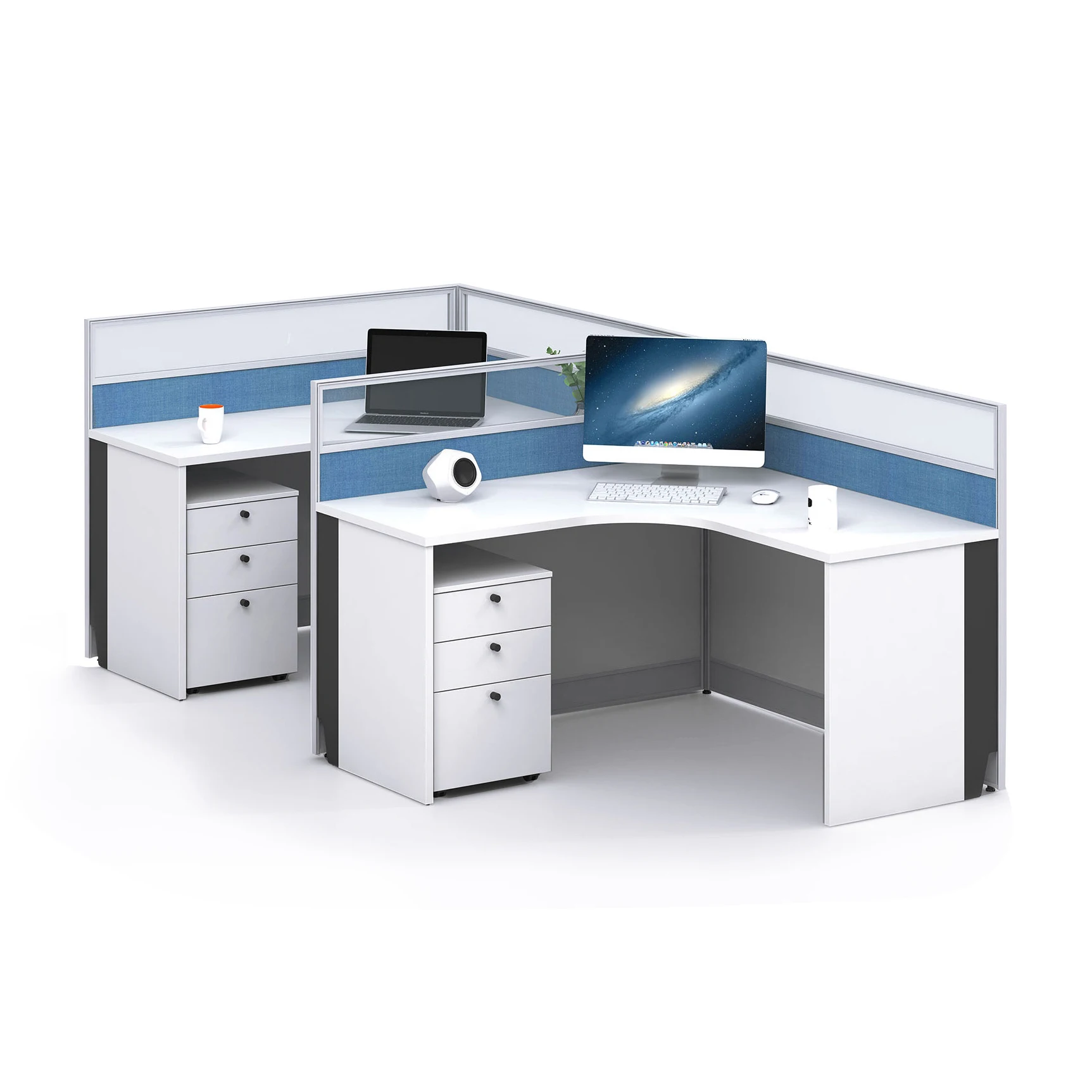 Sencoo Modern Office Employee Work Station Table 2 Person Staff Desk ...