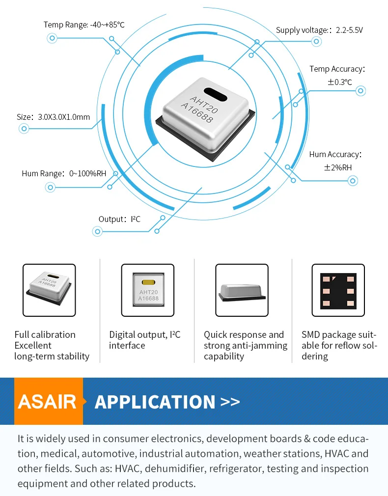 Humidity and Temperature Sensor Module AHT20 from ASAIR| Alibaba.com