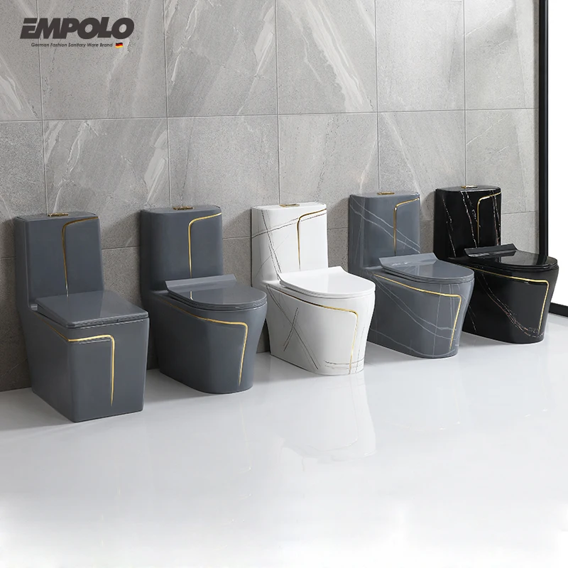 Empolo Luxury Sanitary ware manufacturer hotel bathroom ceramic wc toilet color one piece toilet ...