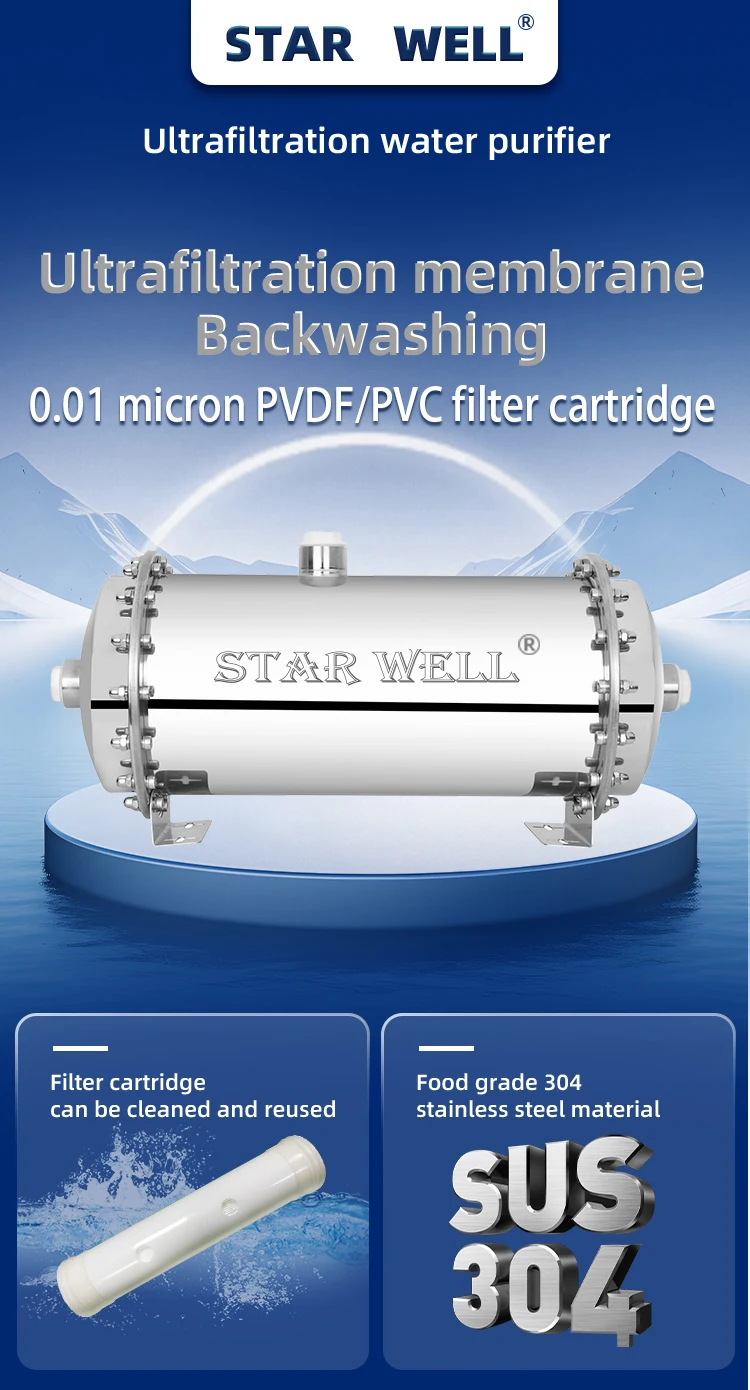 1000l Stainless Steel Wall Stand Uf Filter System Self-cleaning ...