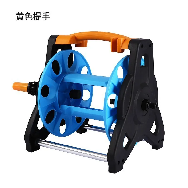 Manual Hand Crank Rewind Garden Hose Reel Cart Rack Holder