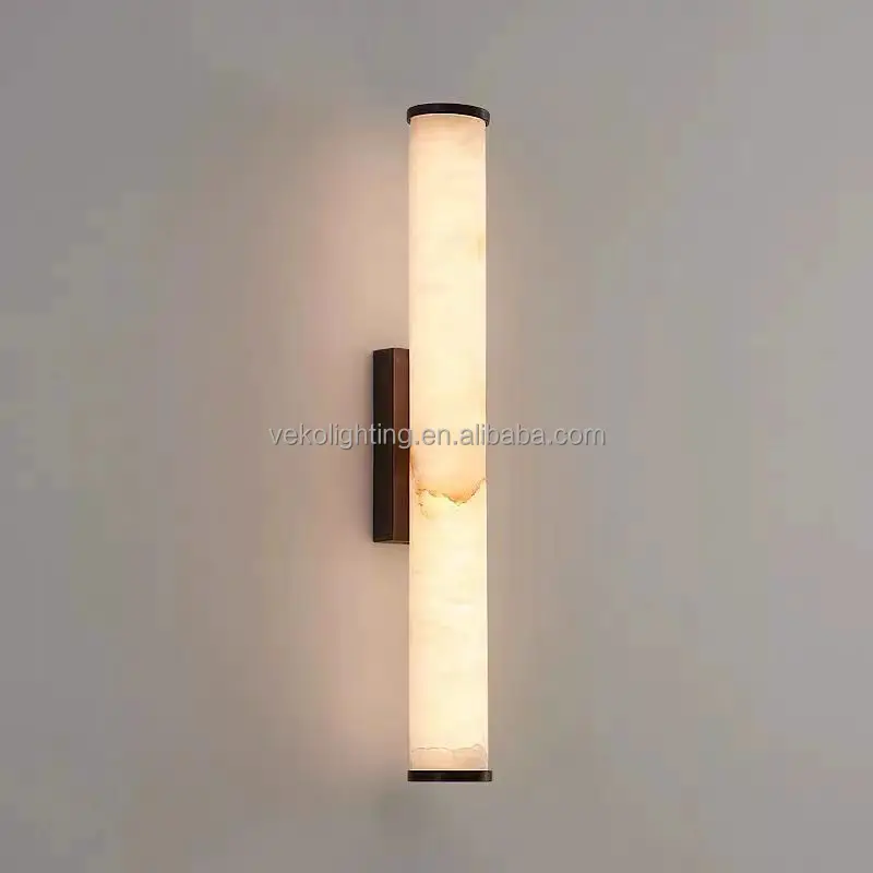 VEKO Alabster Wall Lamps Brass Bedside Lamp for Indoor Bedroom Living ...